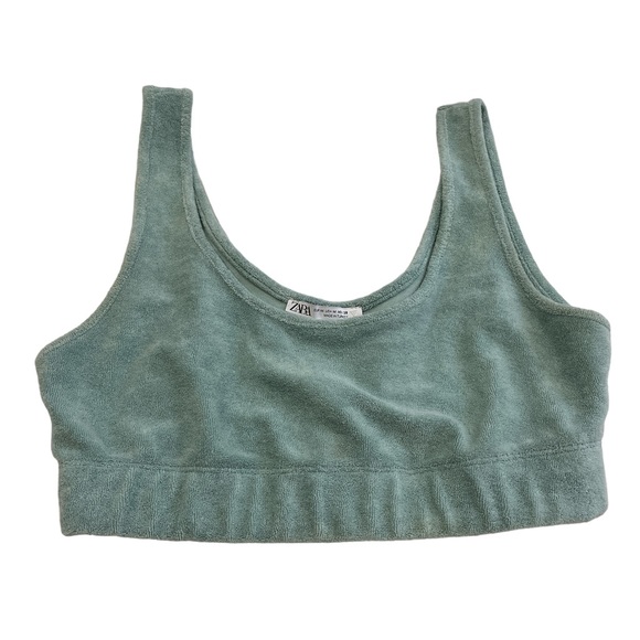 Zara | Tops | Zara Terry Cloth Crop Top | Poshmark